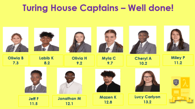 Turing House Leaders - Rugby Free Secondary School